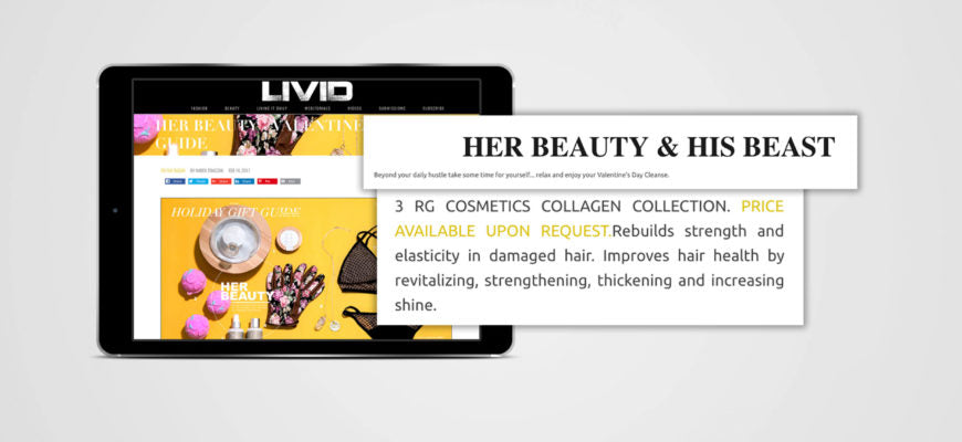 LIVID MAGAZINE | RG Cosmetics